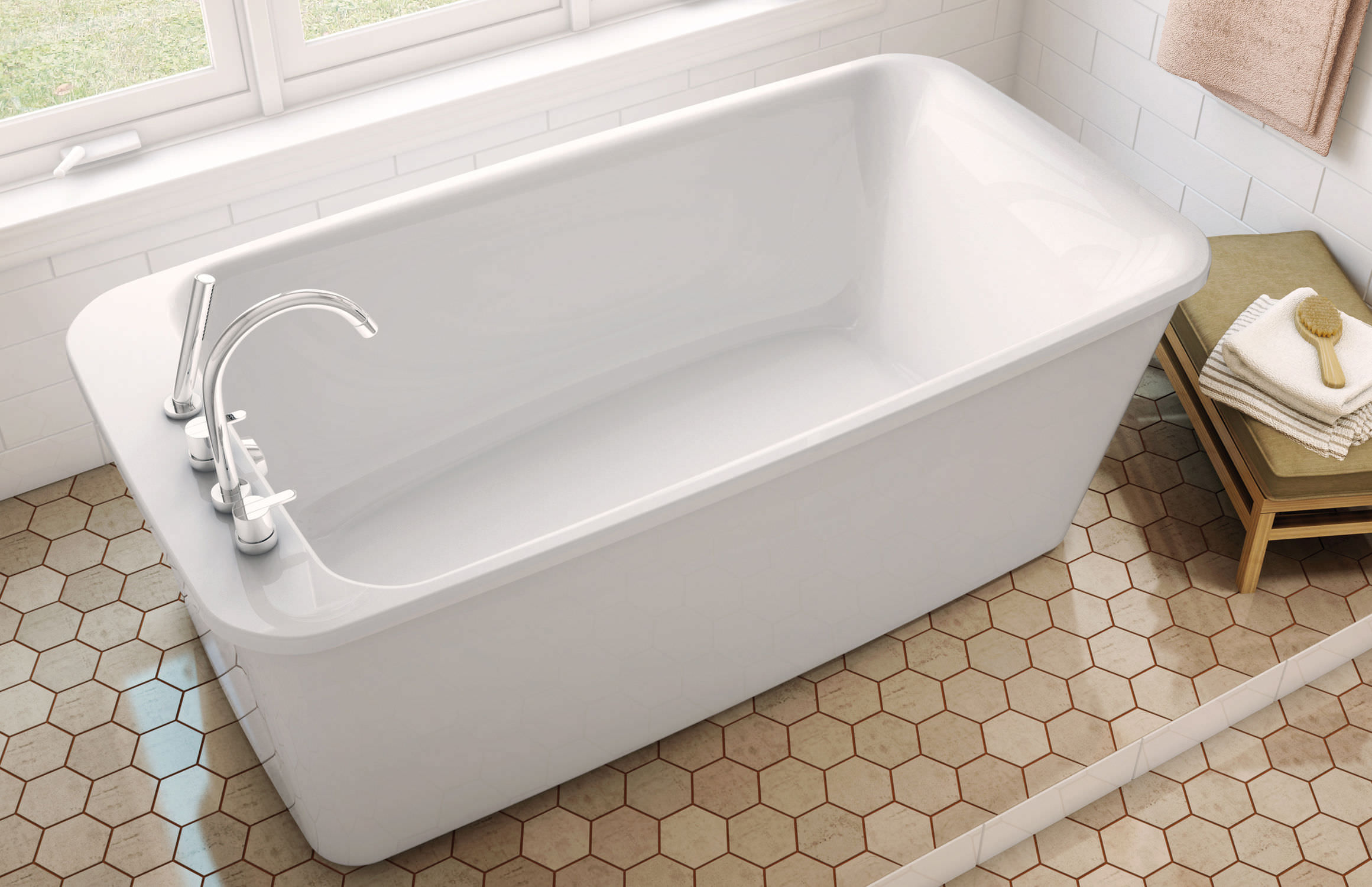 Freistehende Badewanne - LOUNGE - MAAX bathroom - Acryl / weiß