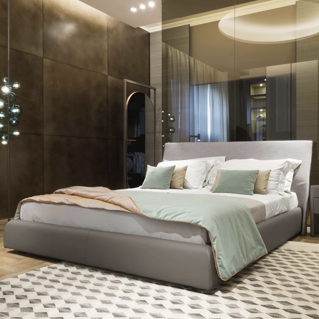 Doppelbett - ALTEA - GIORGETTI - modern / Polster / Kopfteil