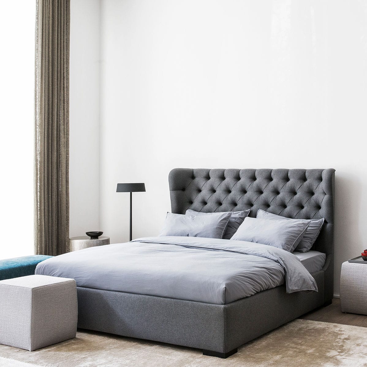 Doppelbett - LAUREN - MERIDIANI - modern / Polster / gepolstertes Kopfteil