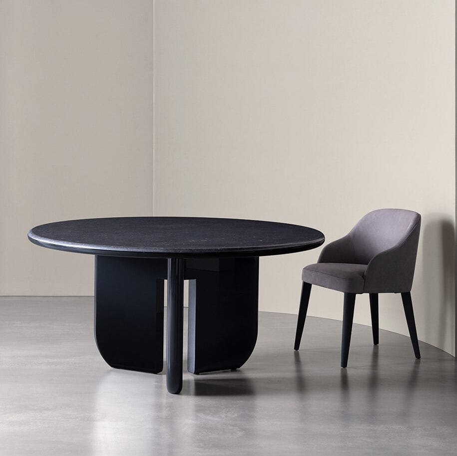 Moderner Esstisch - ITALO - MERIDIANI - Holz / Marmor / Gestell aus Holz