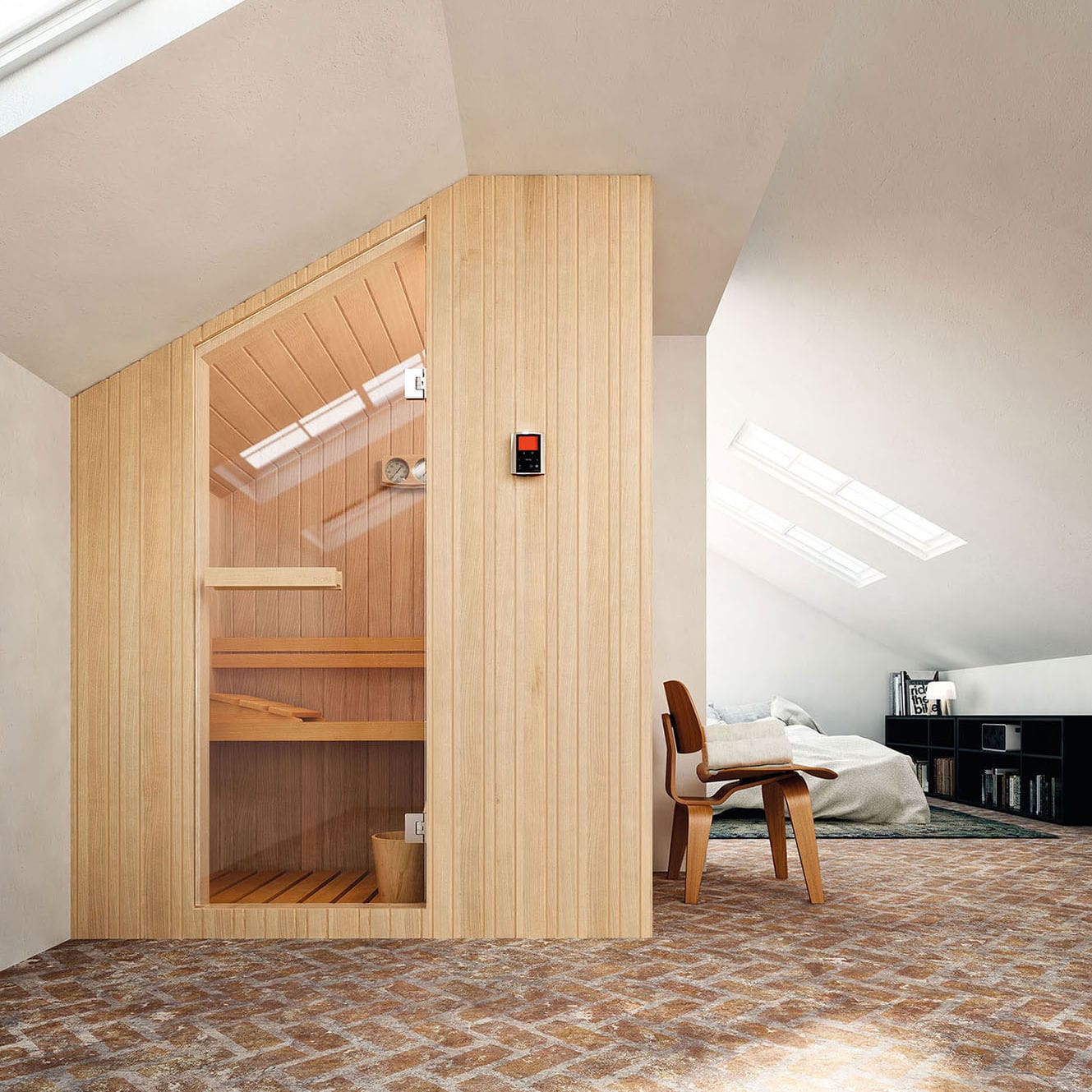 Finnische Sauna - NUVOLA - GLASS 1989 - Bio / für Privatgebrauch / Holz