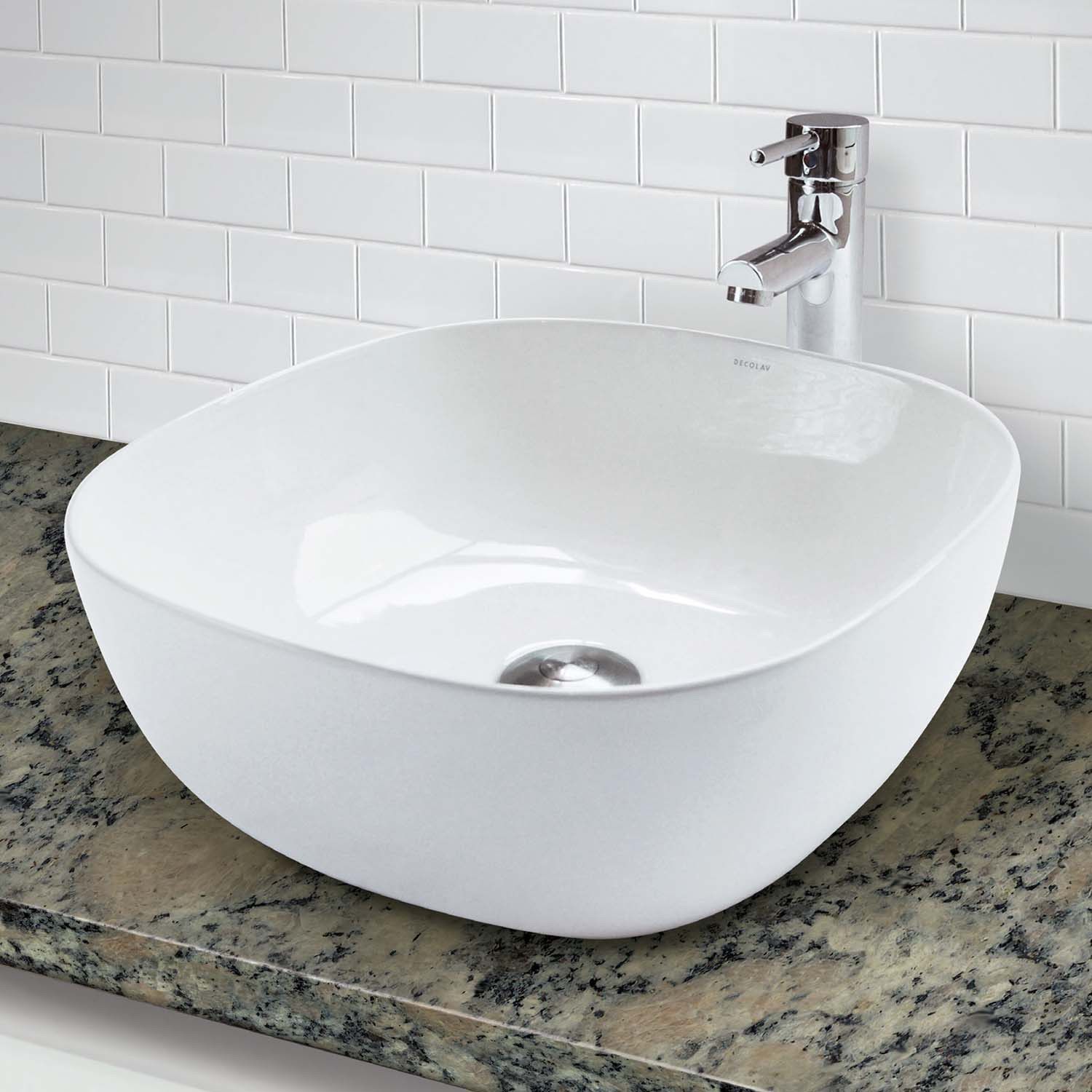 Aufsatzwaschbecken - 1488-CWH - Deco Lav - Keramik / quadratisch / ohne ...