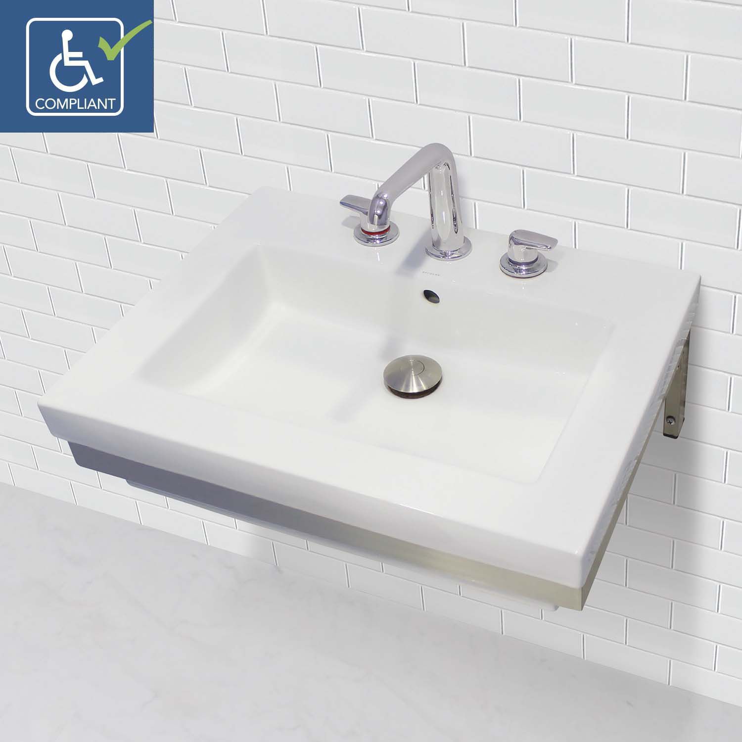 Wand-Waschbecken - 1819W-8P-CWH - Deco Lav - Keramik ...