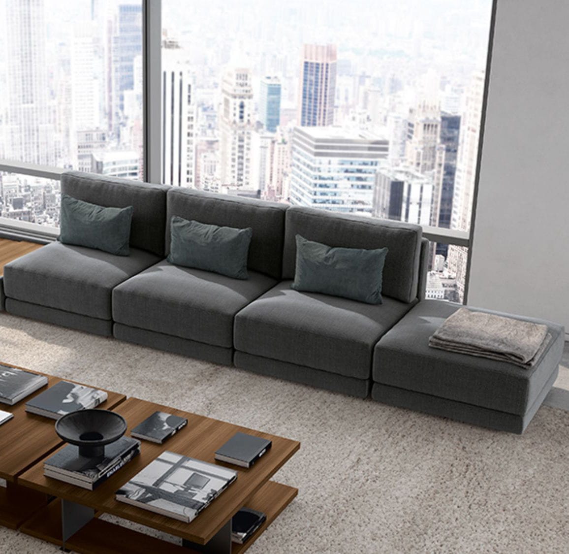 Modulsofa - SOFTCASE 01 - Febal Casa - modern / Stoff / grau