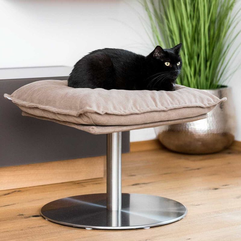 Leder-Katzenbett - POET - pet.interiors - Stoff / Edelstahl / Polyester