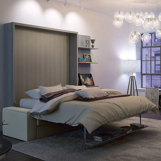 Hubbett - GHOST - smqrt beds - Doppelbett / modern / mit Ablage