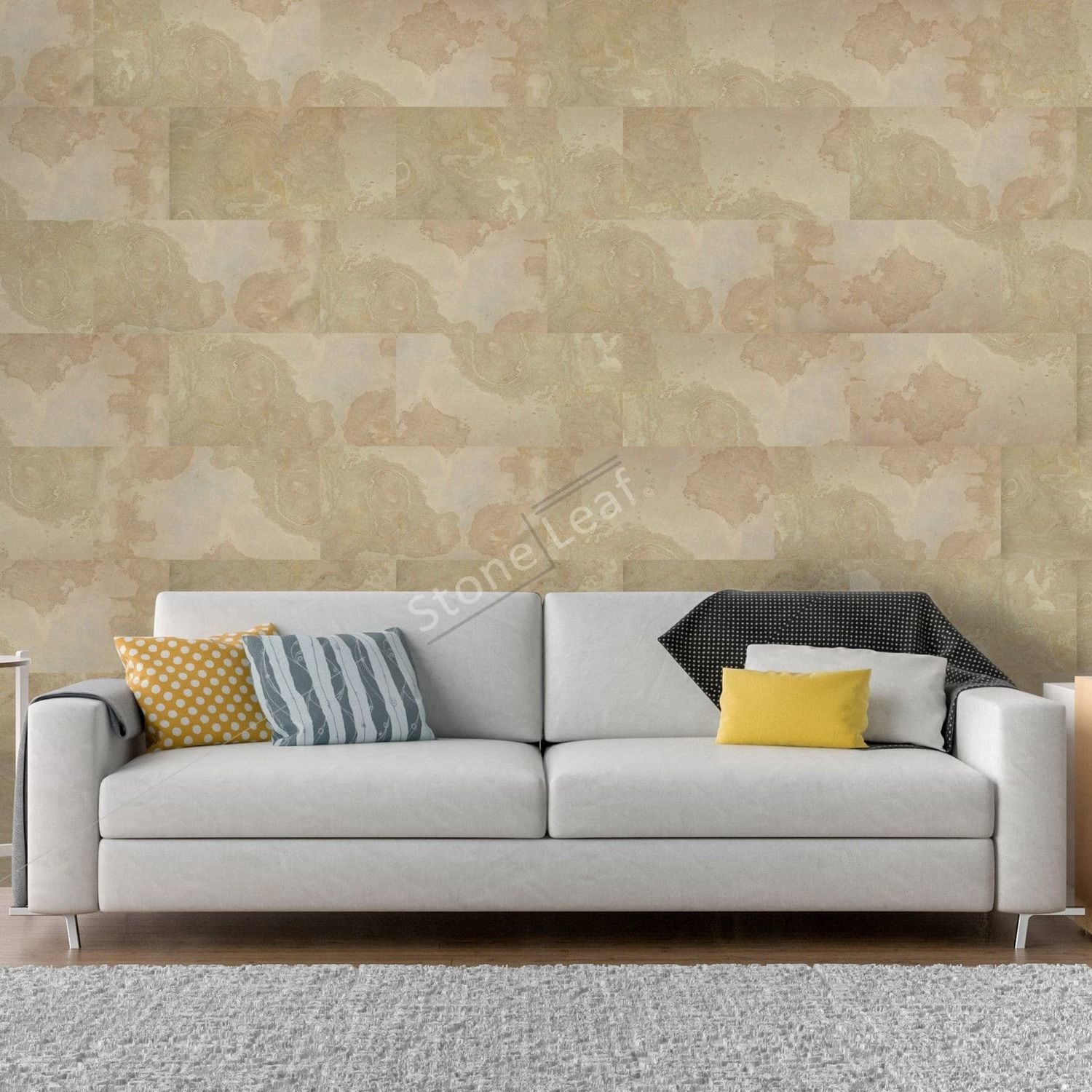 Glasfaser-Dekorplatte - ANKARA - StoneLeaf - Naturstein / Harz / für Innenausbau