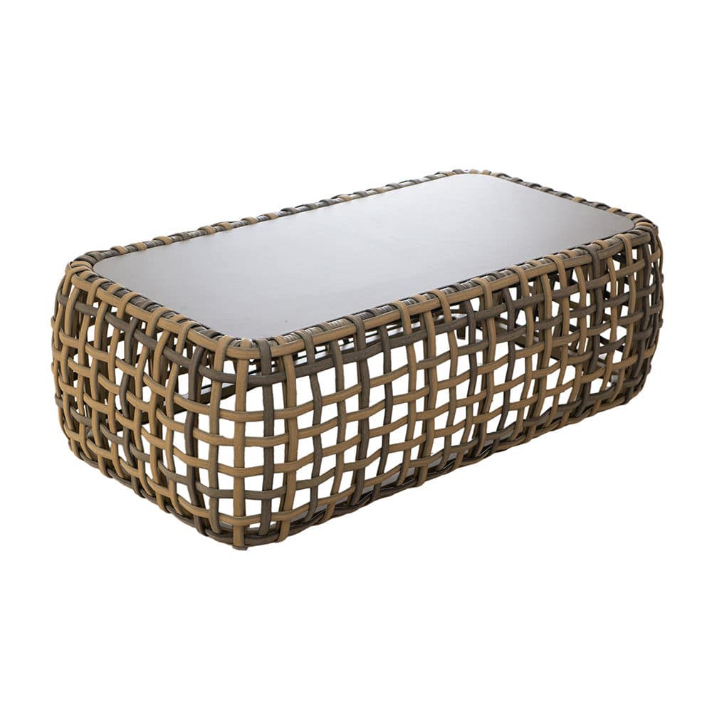 Moderner Couchtisch - ISABELLA - Rattan House - Hartglas / Gestell aus ...