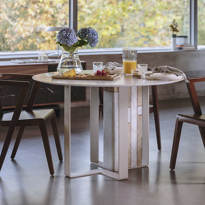 Moderner Esstisch - ECO NIBBLES - MAAMI HOME - Marmor / Gestell aus ...