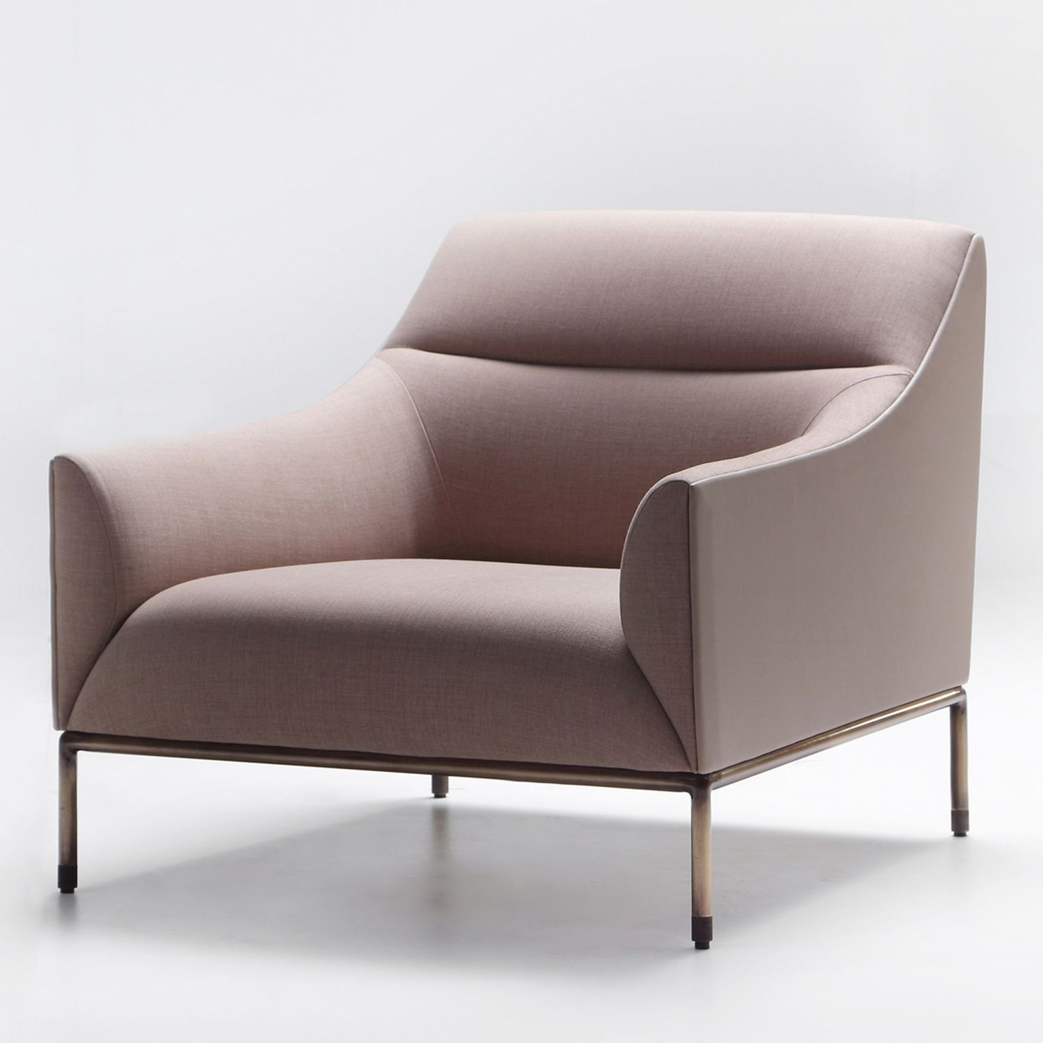 Moderner Sessel - CURVE - Enne - Stoff / braun / beige