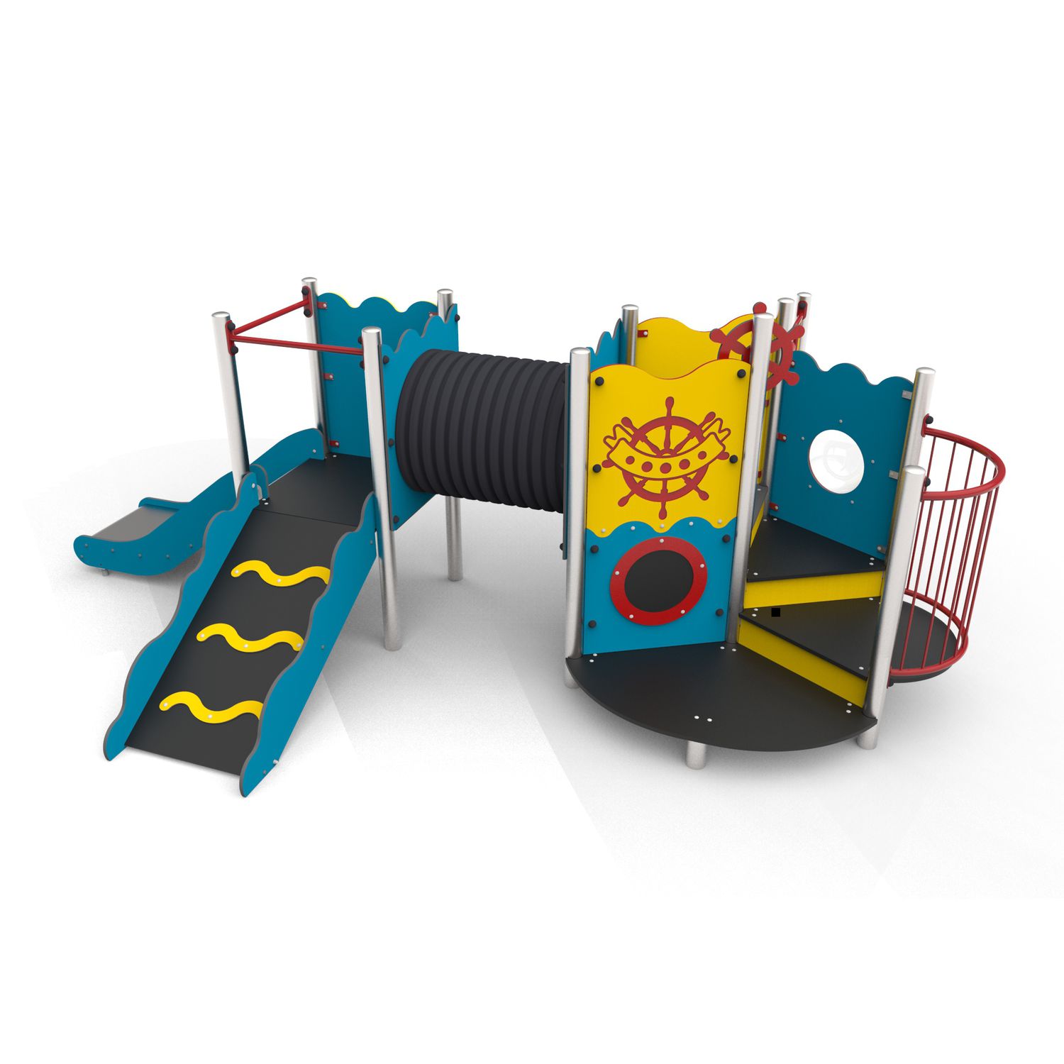 HDPE-Spielplatzgerät - AHOY : AHY-08 - Free Kids s.c. - Metall / HPL