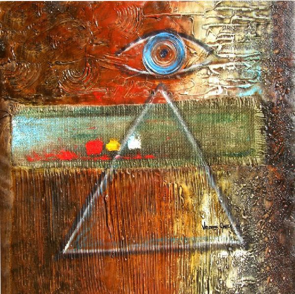 Acrylgemälde - THE PYRAMID DELTA SACRED - Vincenzo Greco - Tusche / Öl ...