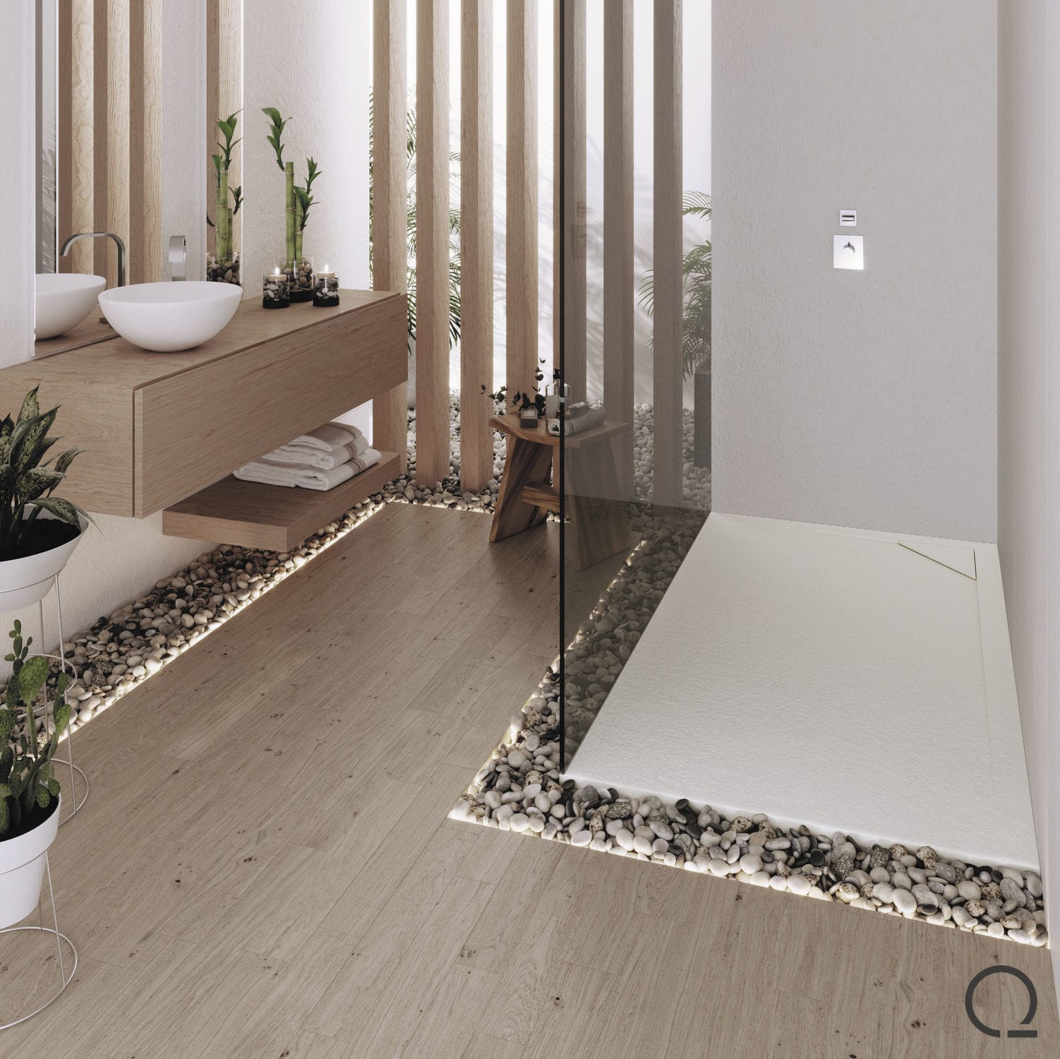 Rechteckige Duschwanne - Delta - QUARE DESIGN - zum Aufstellen / Harz ...