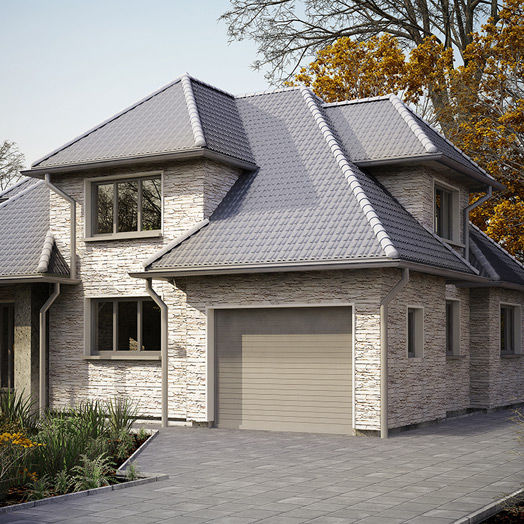 Paneel-Fassadenverkleidung - SOLID BRICK & SOLID STONE - VOX - aus Polyvinylchlorid / texturiert ...