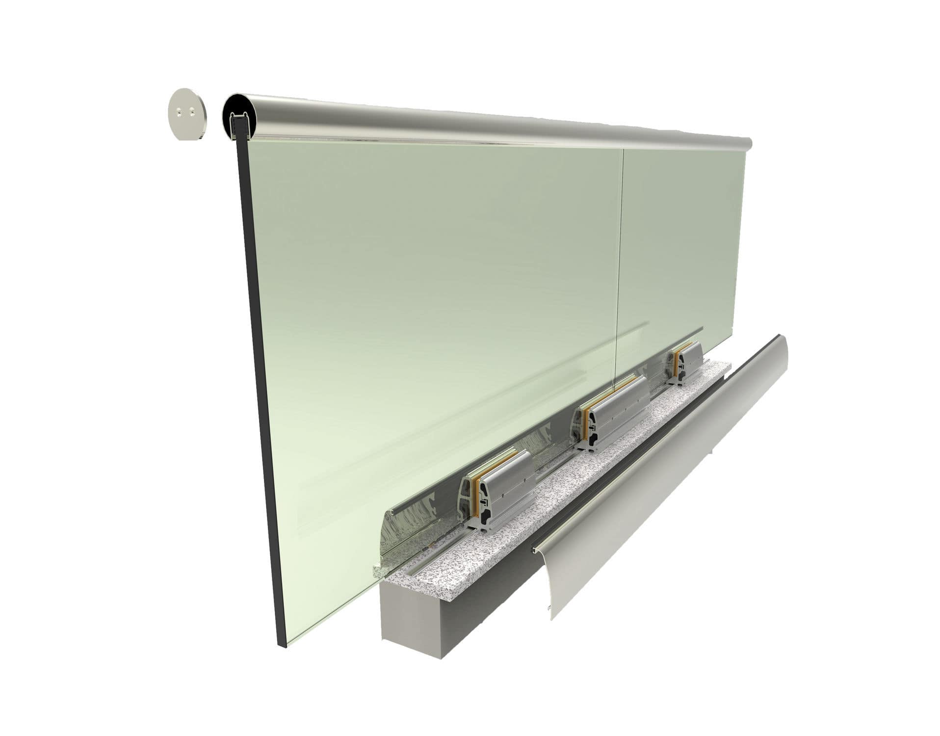 Glasgeländer - SMARTBASE 80-100 - ARFEN - Aluminium / Glasplatten ...