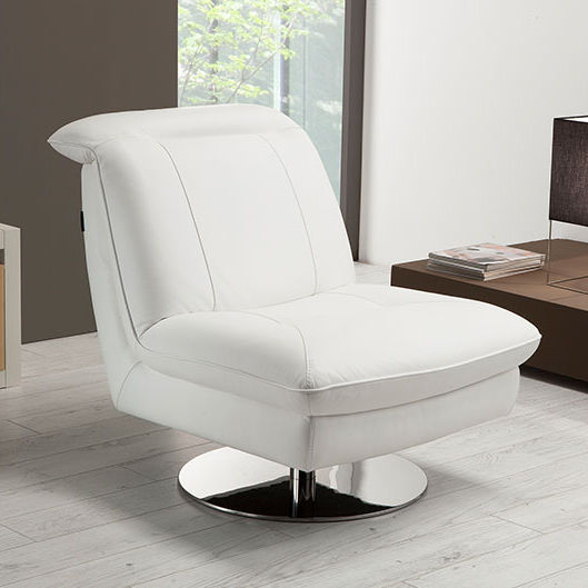 Moderner Kaminsessel - ALTEA - egoitaliano - Leder / Stoff / mit Kopfstütze