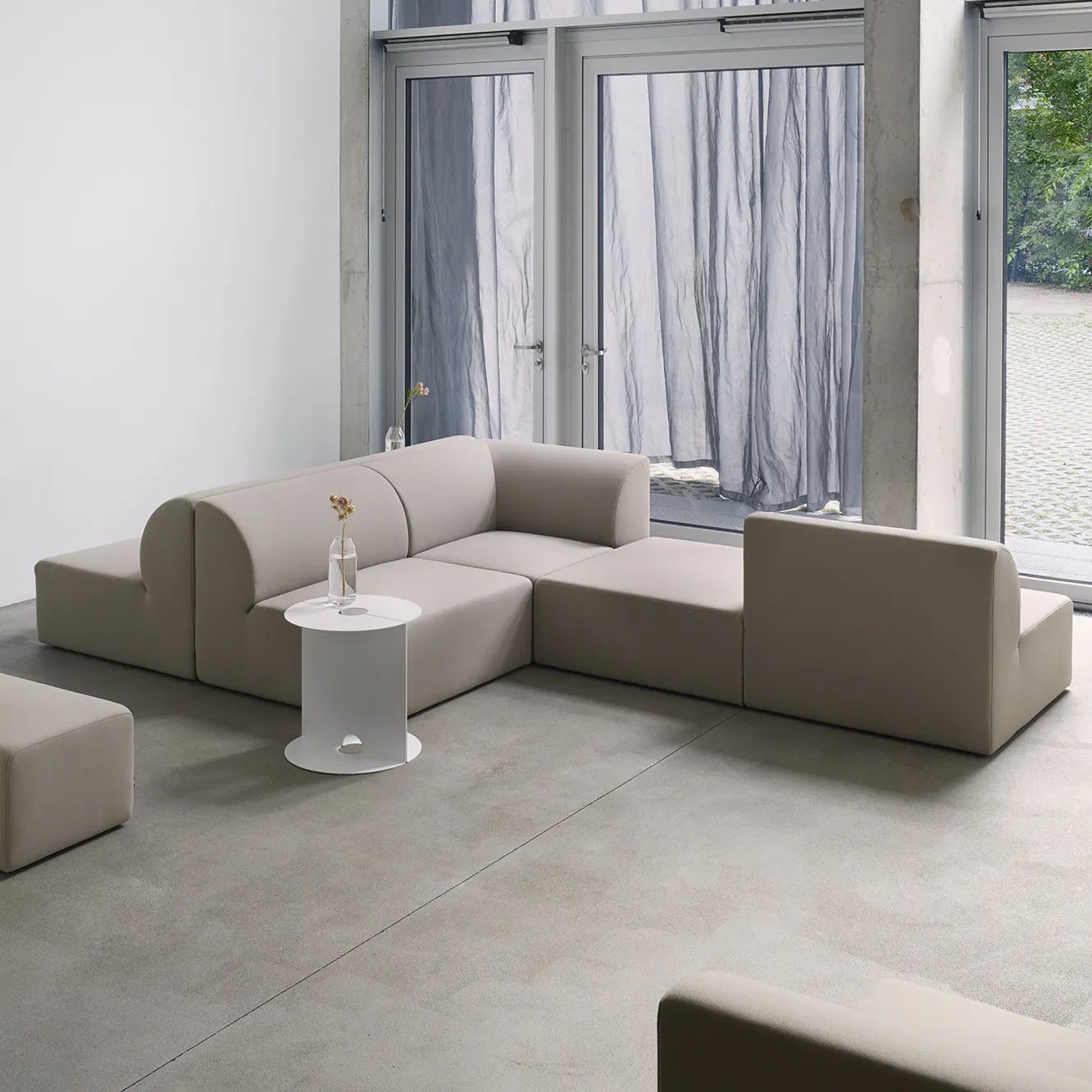 Modulsofa - WEBER - OBJEKTE UNSERER TAGE - modern / Stoff / grau