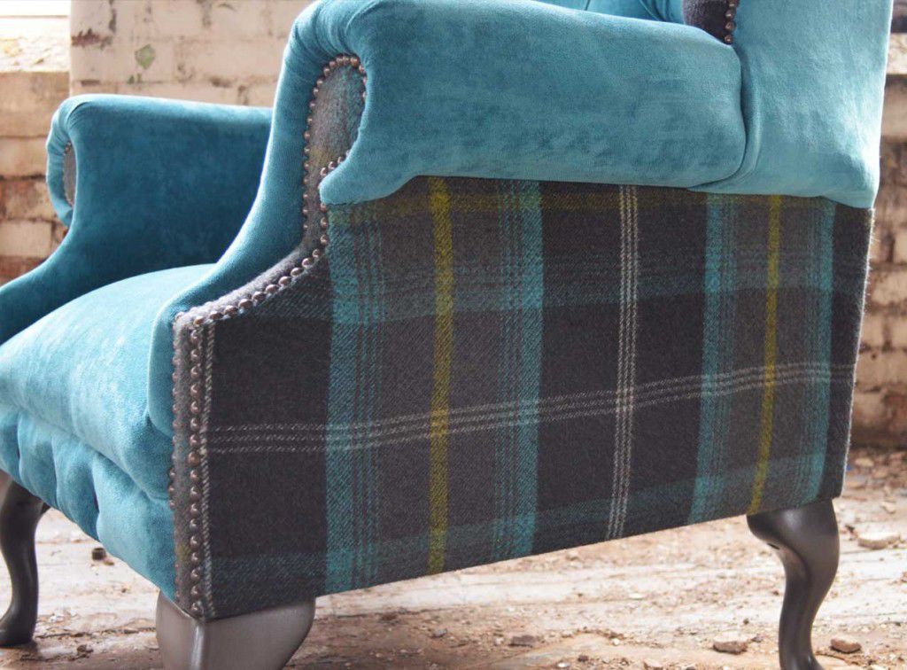 Tartan chesterfield chair store
