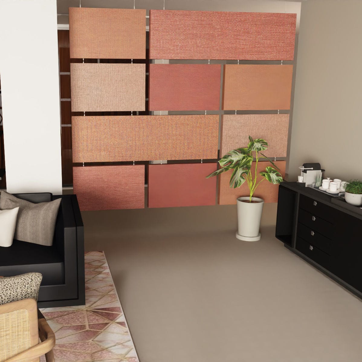 MDF-Raumteiler - Dezibel - ZilenZio - Stoff / Steinwolle / für den ...