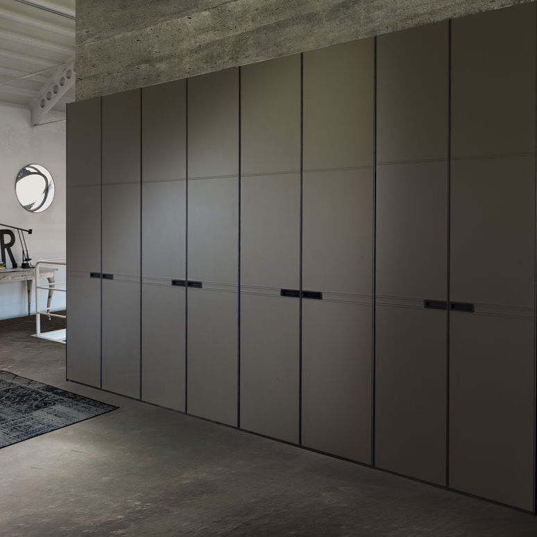 Moderner Kleiderschrank - SYDNEY - Mobilform - Holz / Leder / mit ...