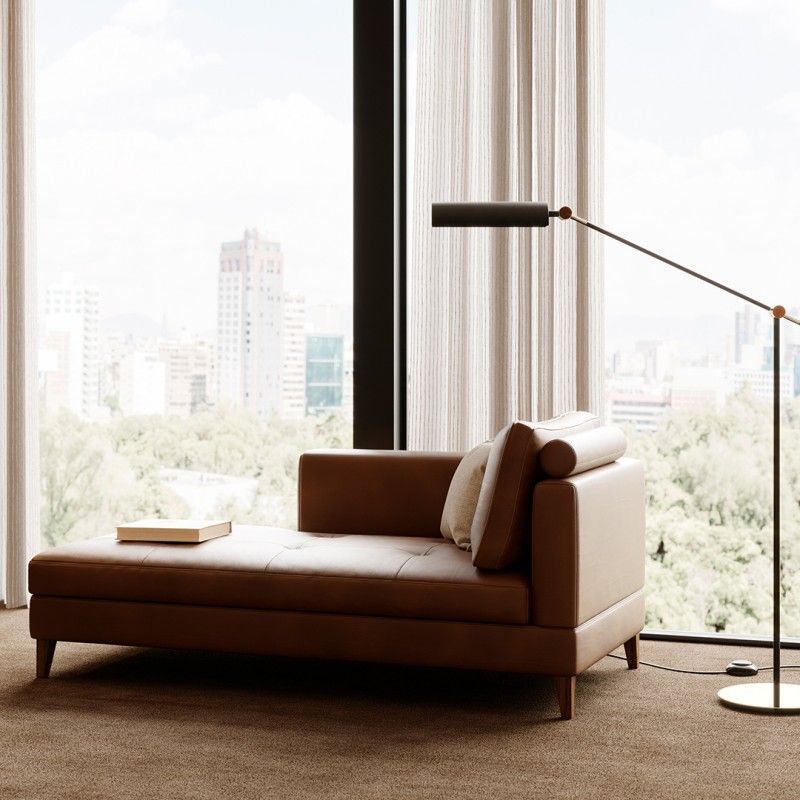 Moderne Récamiere - KARIN - Laskasas - Stoff / Leder / Gestell aus Holz