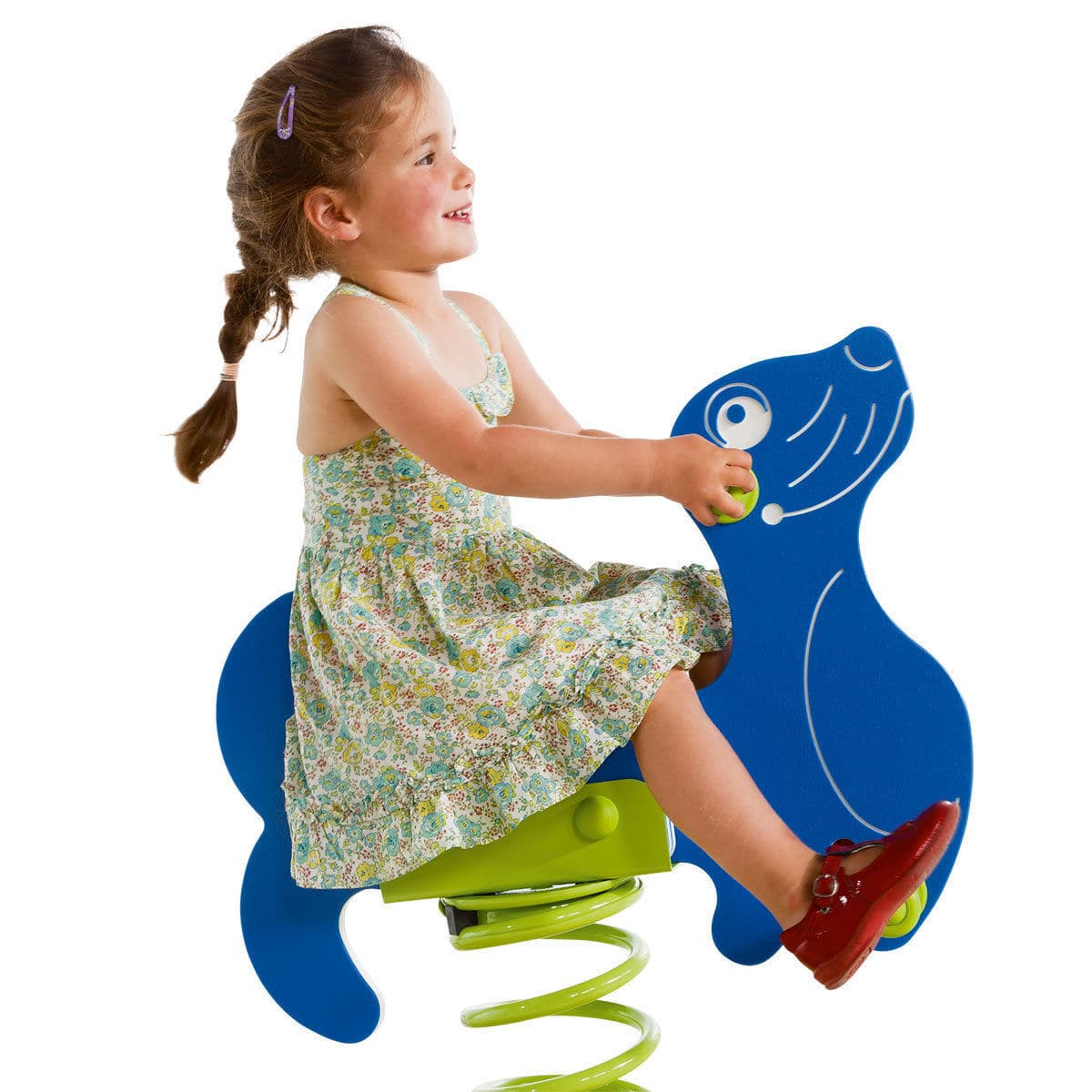 Federwippe / galvanisiertem Stahl - GRAPHICS - KBT - HDPE / Tier / 1 Person