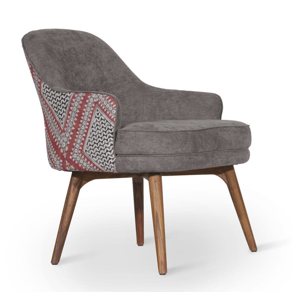 Moderner Sessel - AULA - ALANKARAM - Stoff / rot / grau