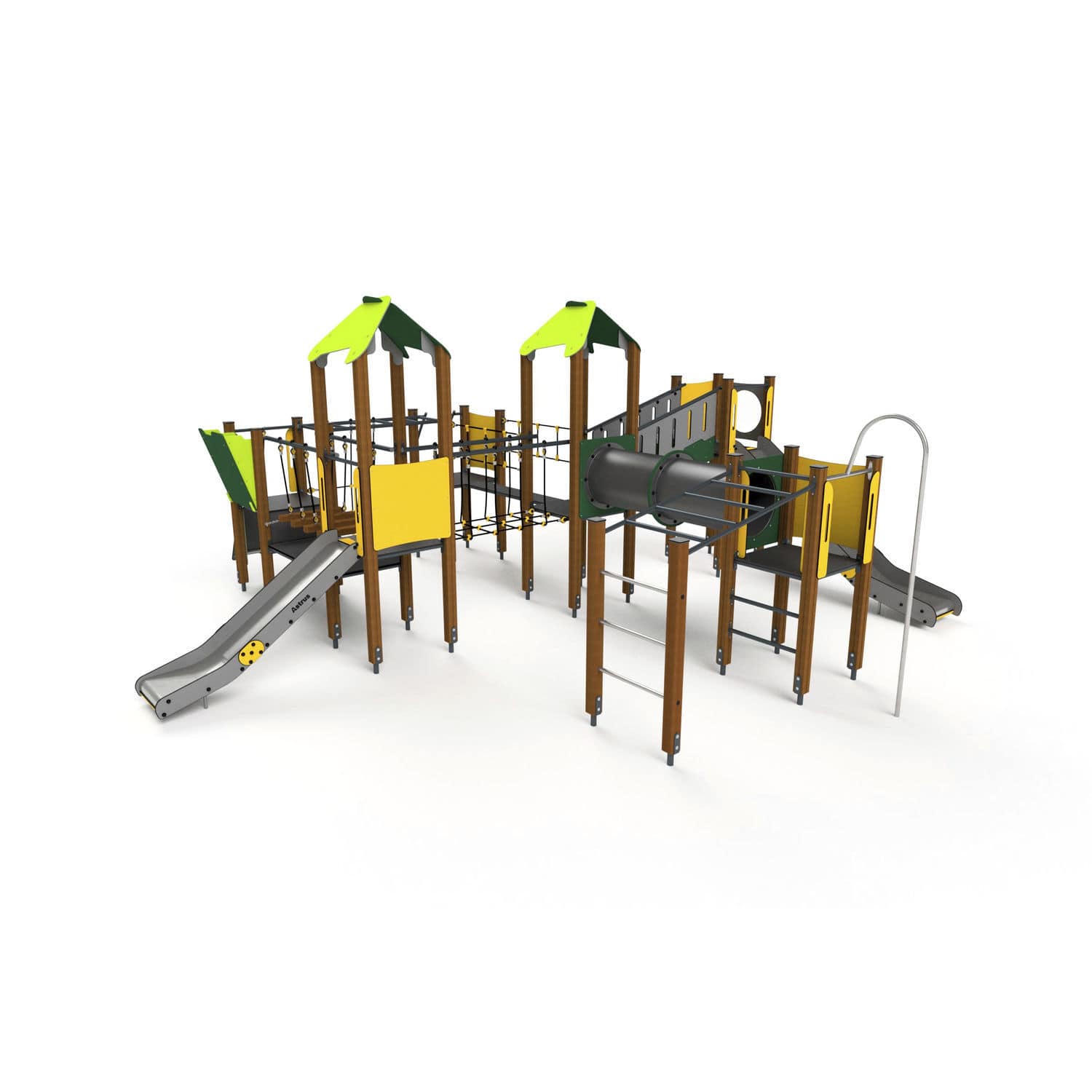 Metall-Spielplatzgerät - 10038 - Astrus Playgrounds - Holz / HDPE / modular