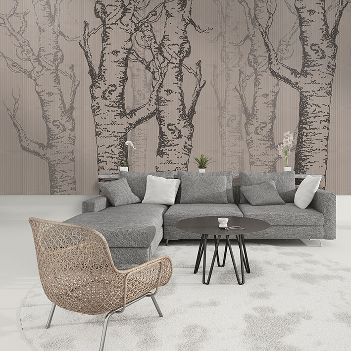 Moderne Tapete - ECRU HEM - Skinwall - Stoff / Vinyl / Naturmotiv