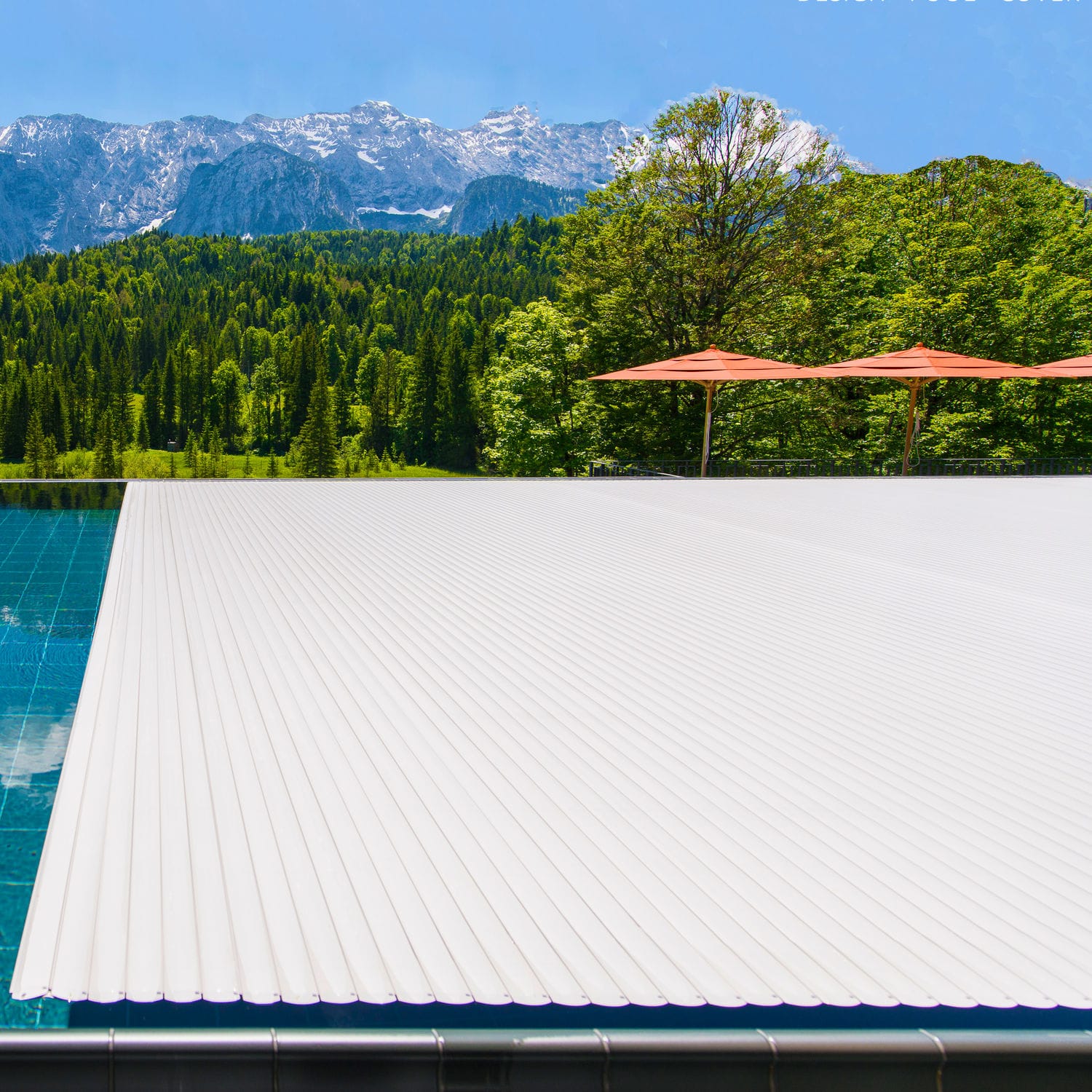 Latten-Poolabdeckung - UNTERFLUR - Rollo Solar - automatisch / Sicherheit