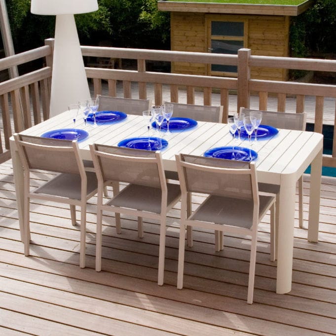 Moderner Esstisch - CALYPSO - Ezeis - Aluminium / Gestell aus Aluminium ...