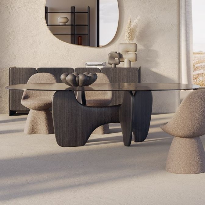 Moderner Tisch - Tribe - Nature Design - Eiche / Glas / Keramik