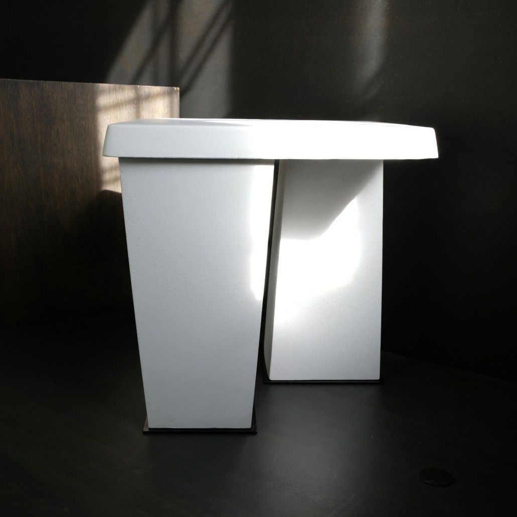 Moderner Tisch - FRANC - ALENTES - Metall / Kunststein / Gestell aus ...