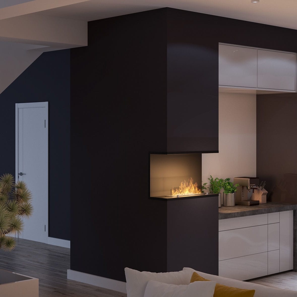 Bioethanol-Kamin - INSIDE C800V2 - INFIRE Karol Lipka - wandmontiert / für Wandmontage / mit 3 ...