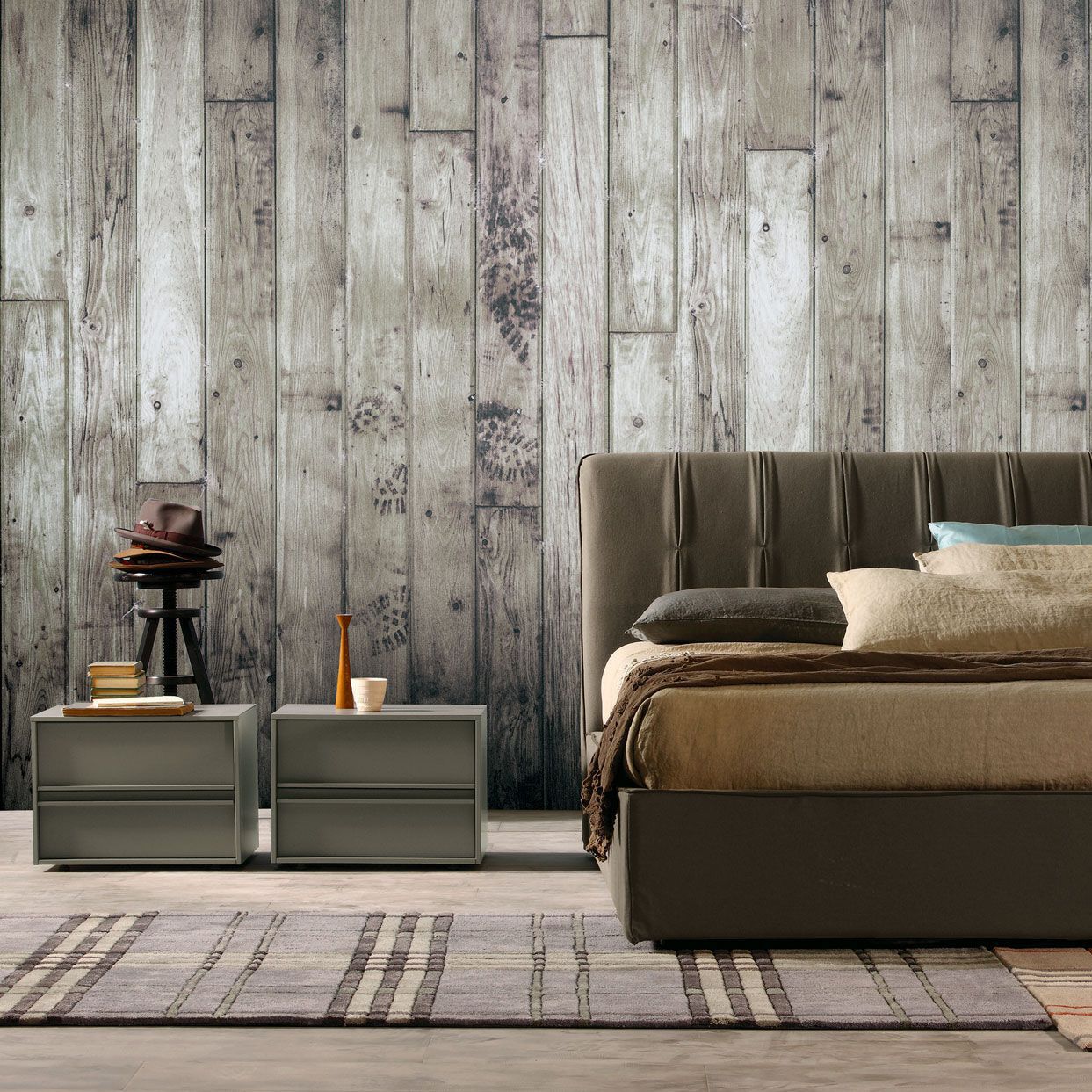 Moderne Tapete - THE SIGN - INSTABILE LAB - Motiv / Holzoptik / bedruckt