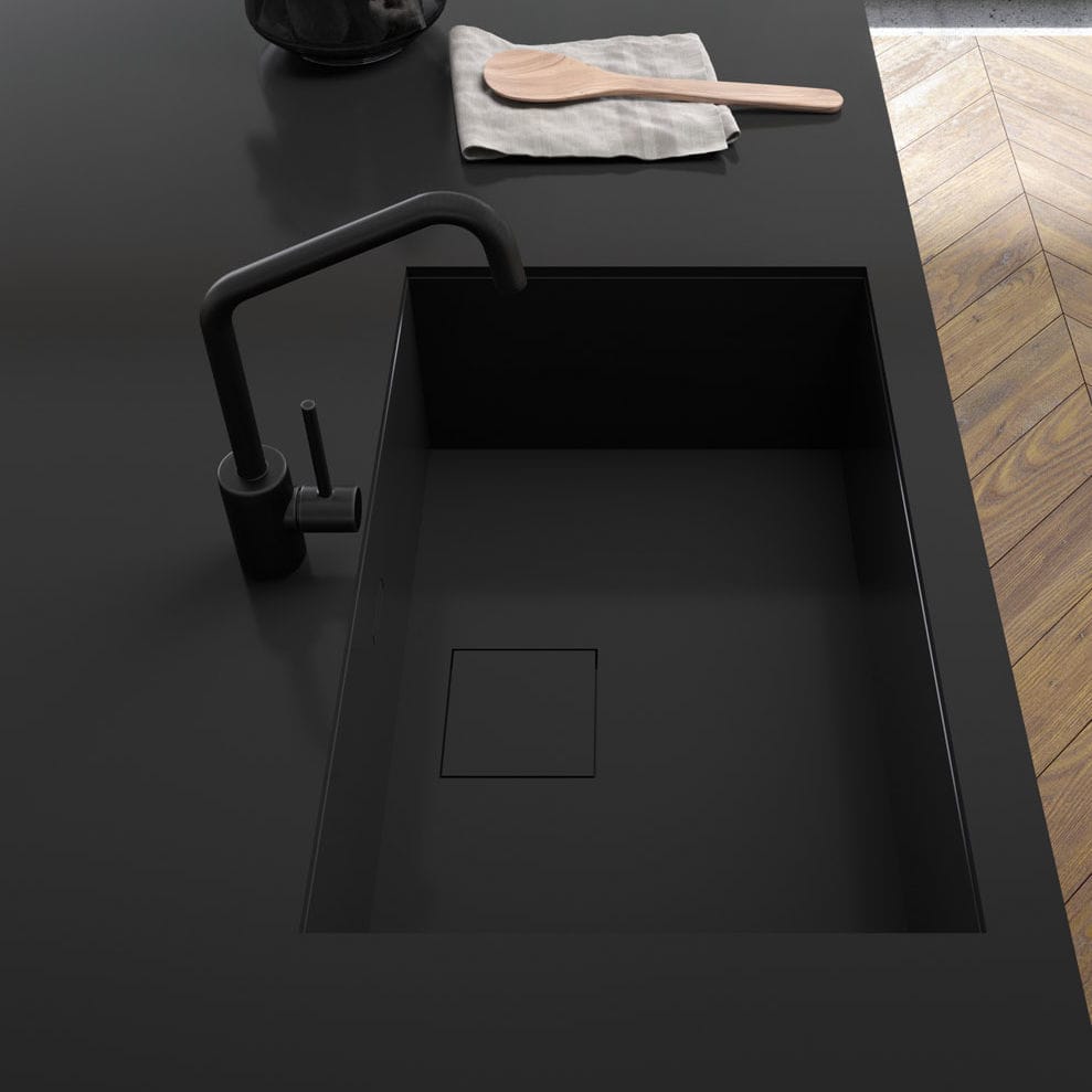 Einbeckenspüle - ABSOLUTE - Infinity surfaces - ohne Abtropffläche / Feinsteinzeug / Monoblock