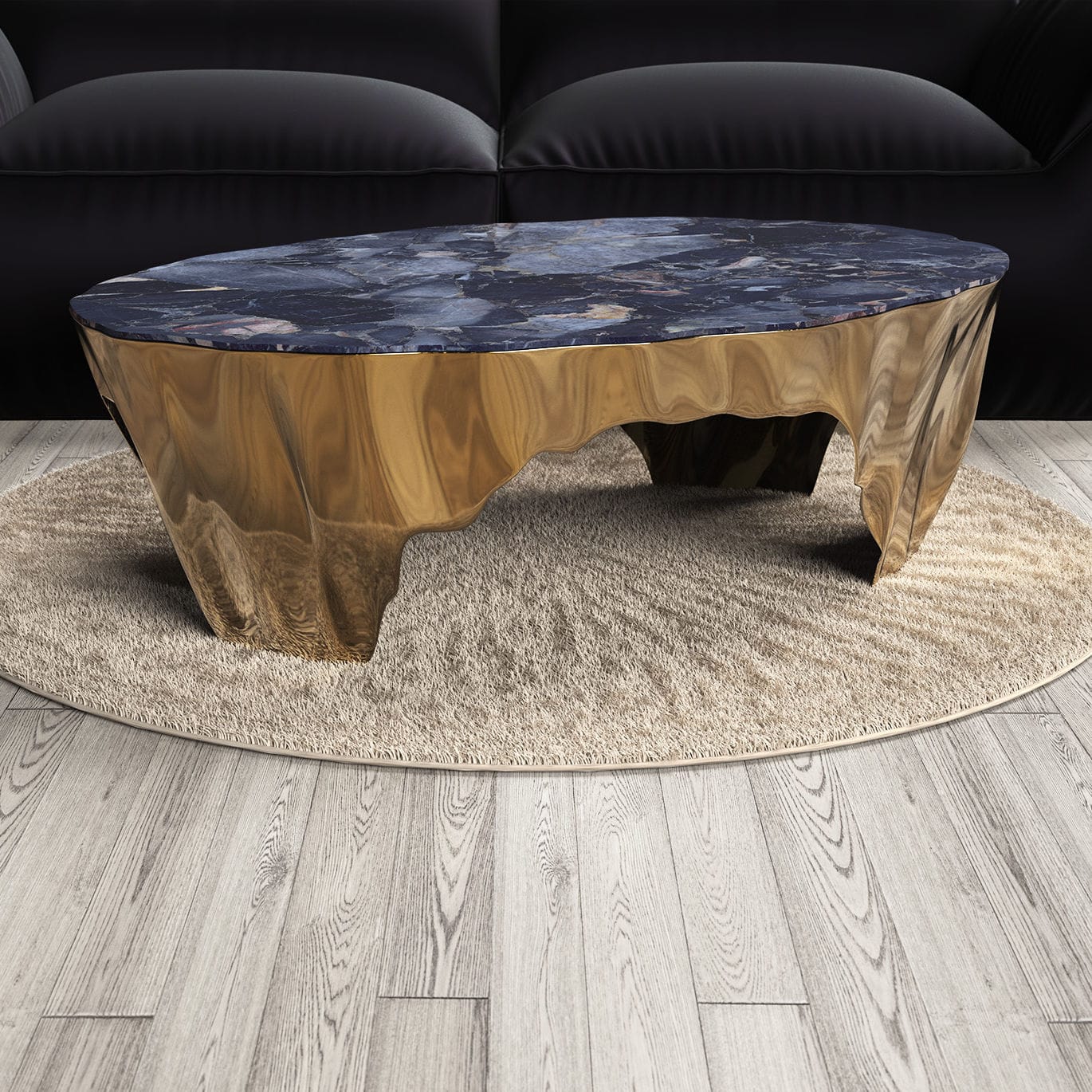 Moderner Couchtisch - BROKEN STONE - Thomas Mucha - Marmor / Gestell ...