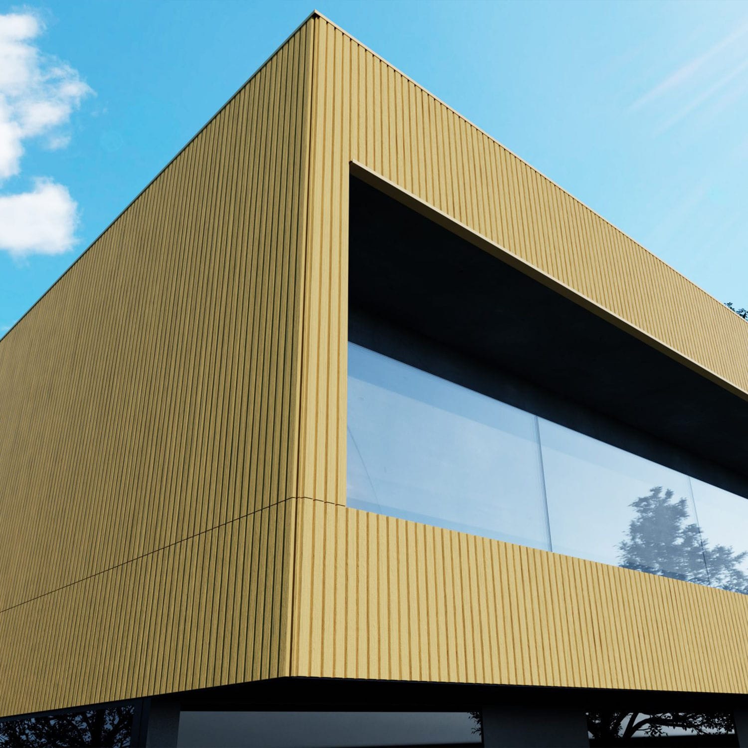 Fassadenverkleidung aus Lamellen - WEO® 60 - FIBERDECK - Verbundmaterial aus Holz / Latten ...