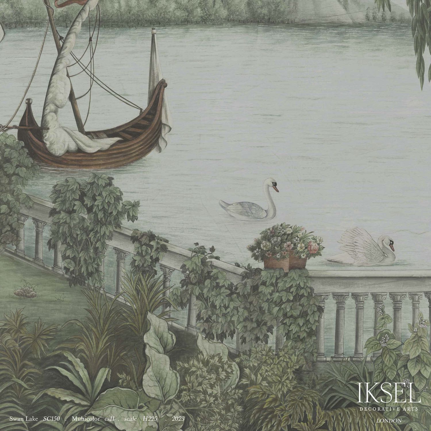 Moderne Tapete - SC150 Swan Lake Multicolor - Iksel Decorative Arts ...