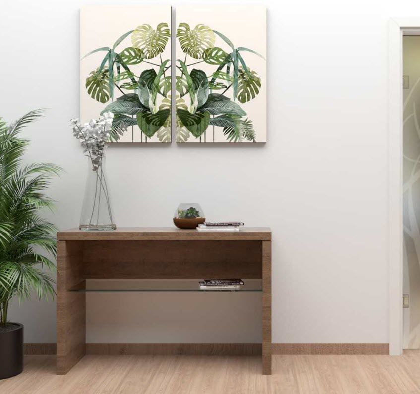 Holz-Konsolentisch - PORTE ITALIANE - modern / Glas / Gestell aus Holz