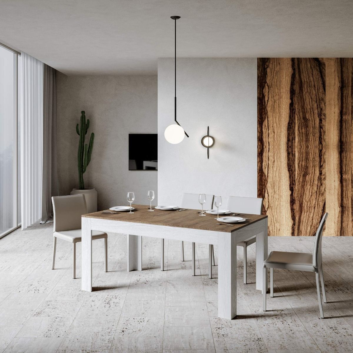 Moderner Esstisch - Bibi Mix - Itamoby - Nussbaum / Esche / Natureiche