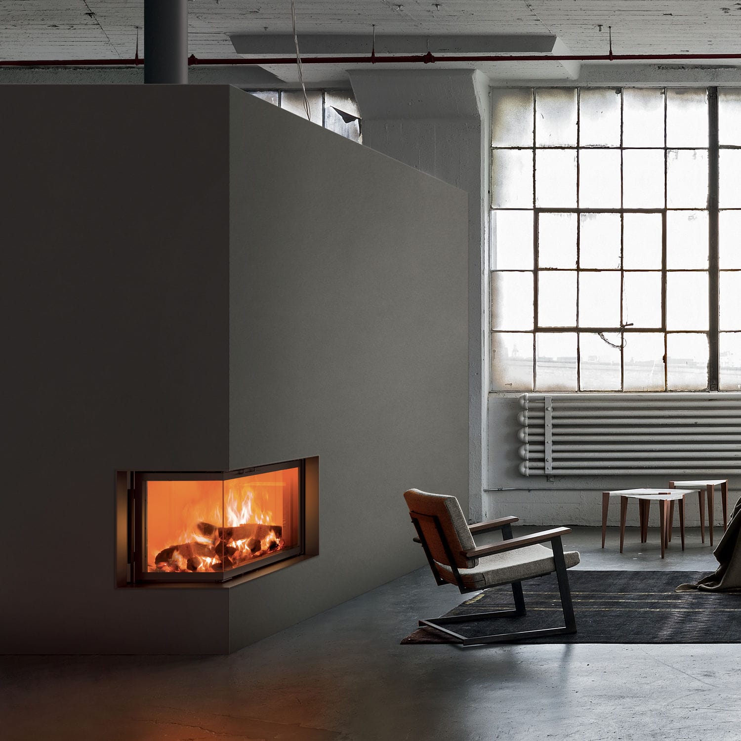 Holzkamin - PLASMA 95 DX/SX - MCZ - wandmontiert / Ecken / geschlossene ...