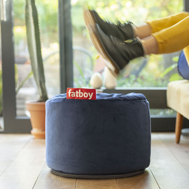 Modernes Sitzkissen - POINT - Fatboy the original - Samt / rund / grau