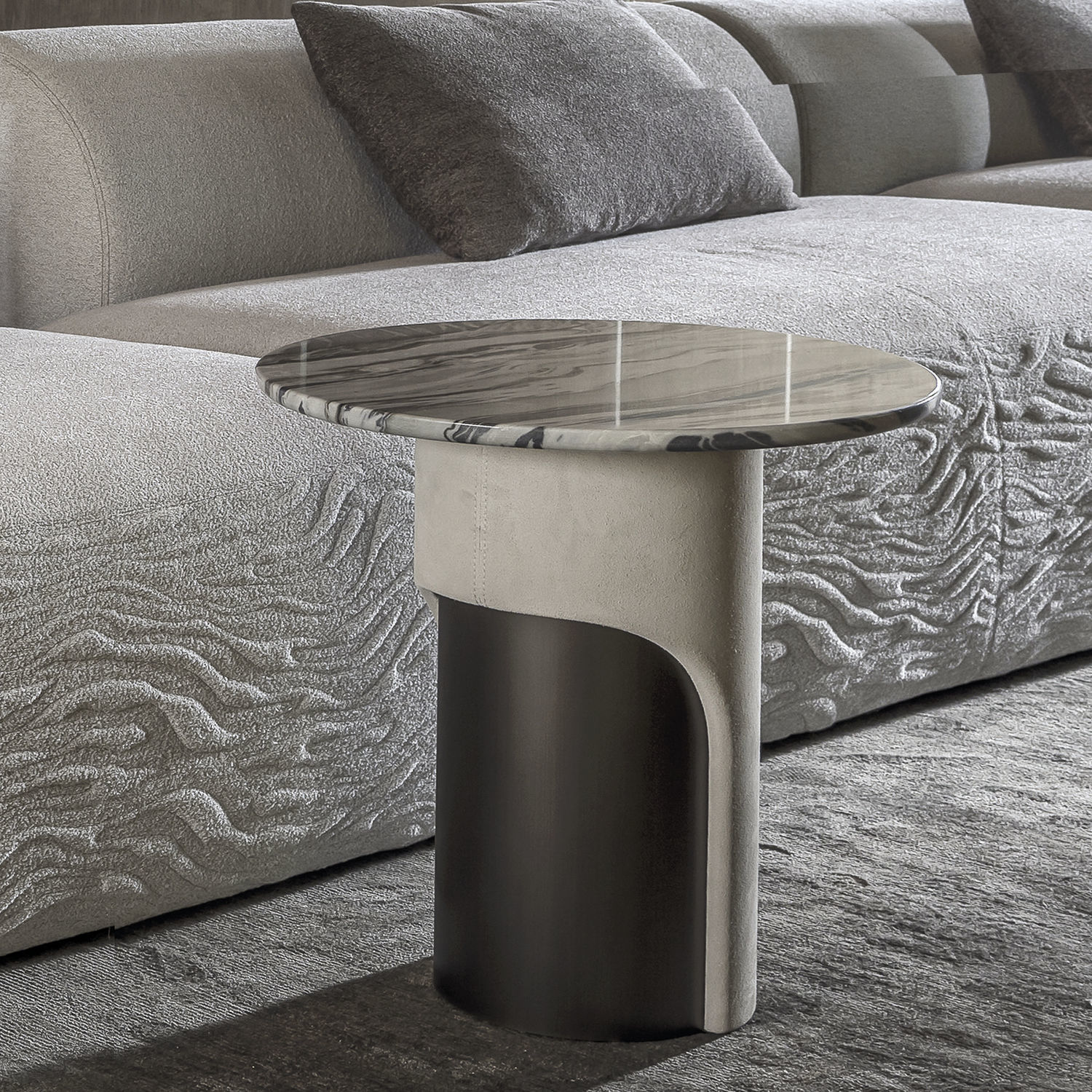 Moderner Beistelltisch - HARPER - LONGHI S.p.a. - Holz / Marmor ...