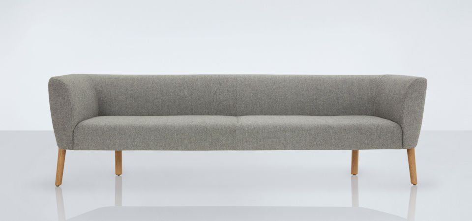 Modernes Sofa - APRIL - Modus - Stoff / grau / Holz