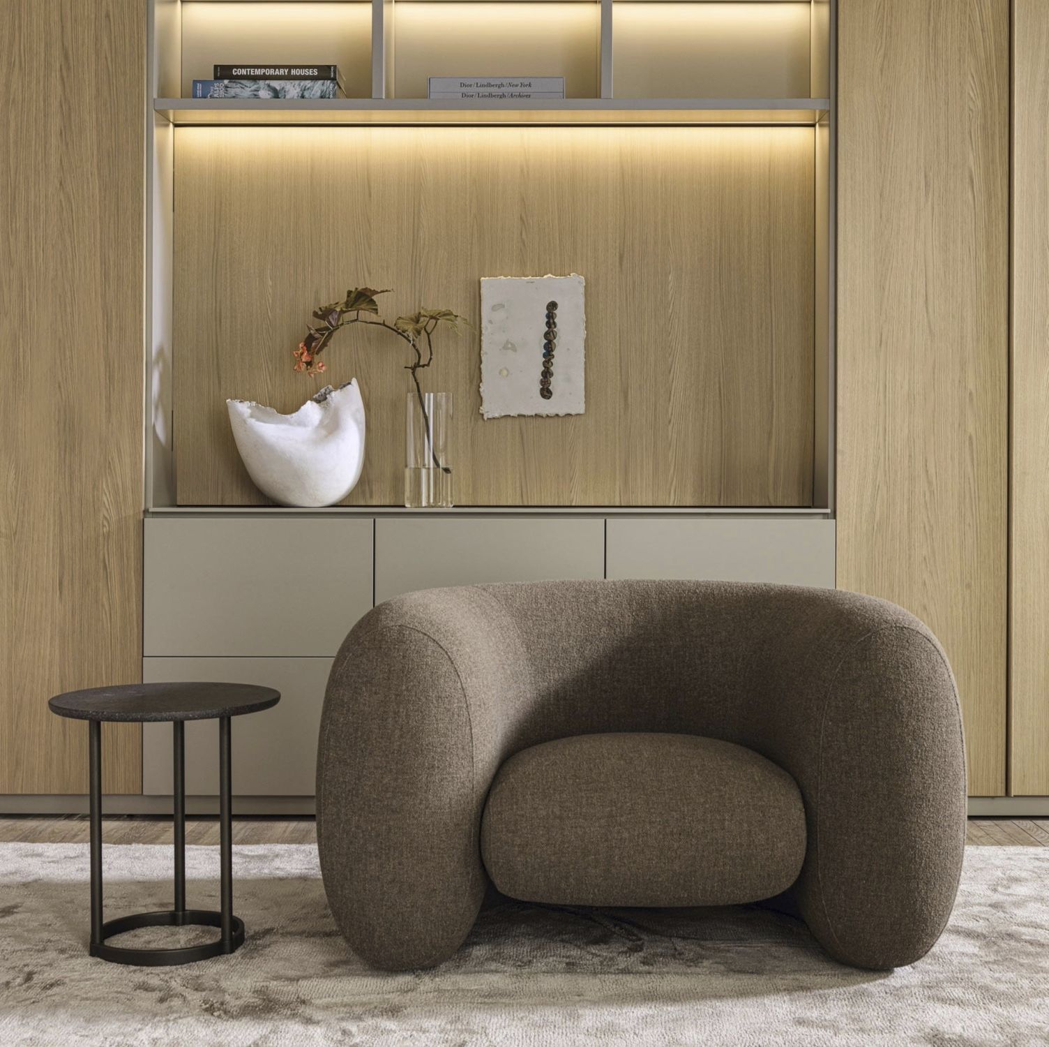 Moderner Sessel - CINNAMON - Molteni&C - Stoff / Metall / mit ...