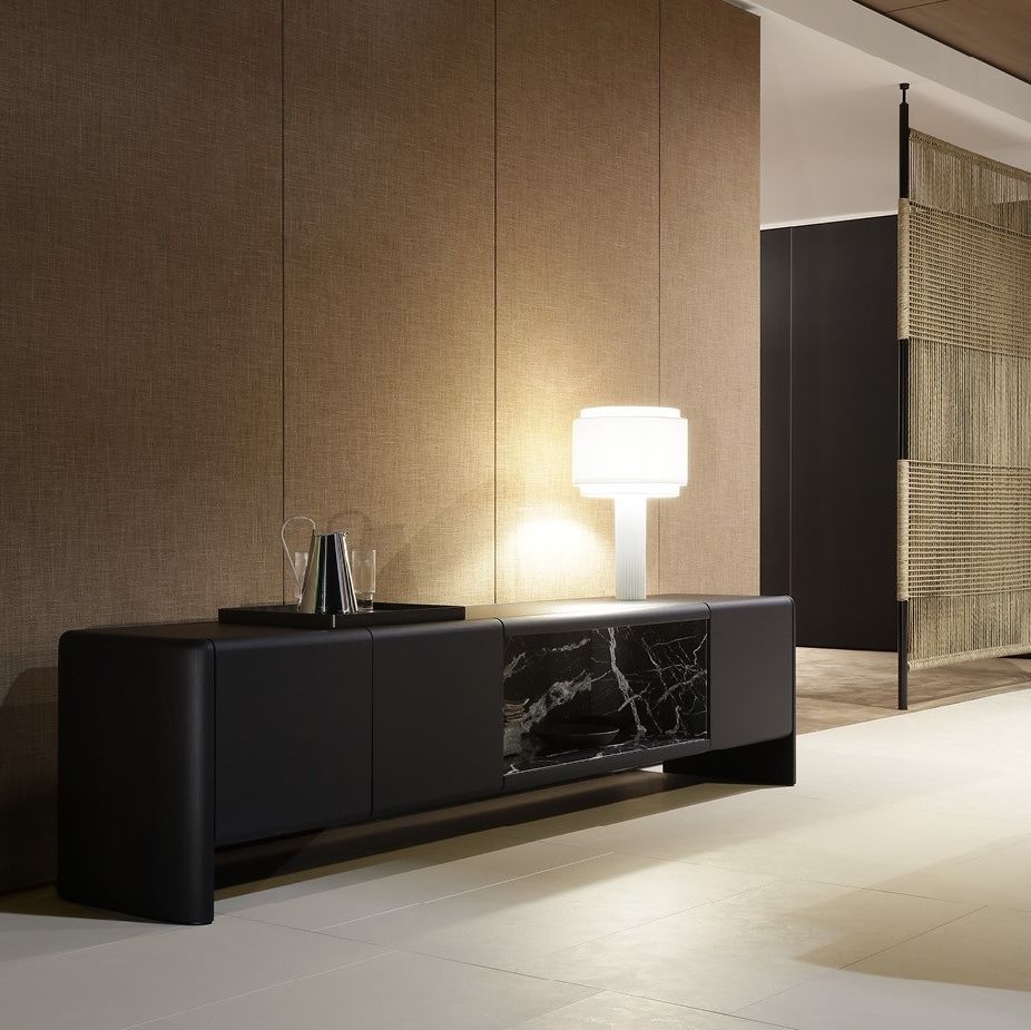 Modernes Sideboard - DUKE - Poliform - Eiche / Ulme / Marmor