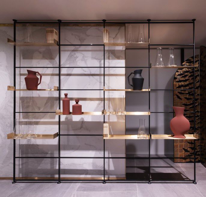 Modulregal - EQUILIBRIO - SCIC - Decke/Boden / modern / Metall