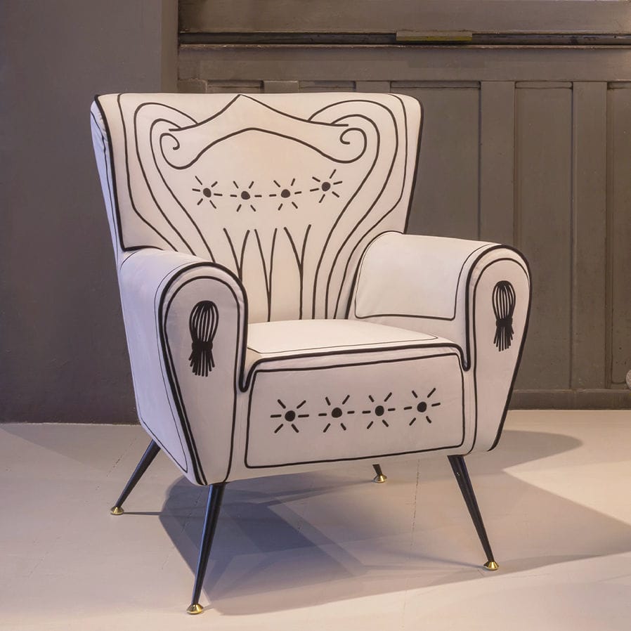 Moderner Sessel - KITSCH & CHIC - THE POP LABEL - Samt / Buche ...