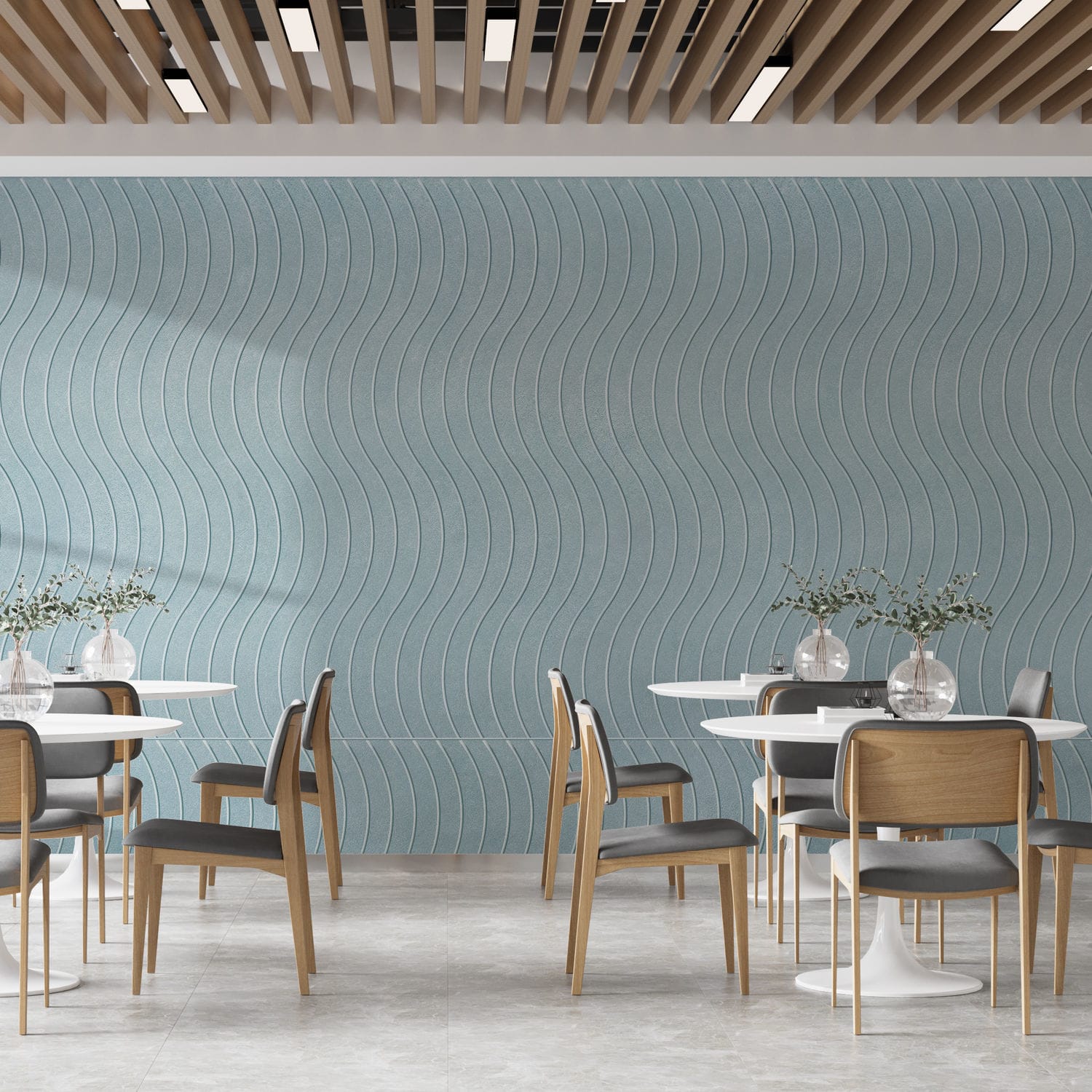 Akustik-Wandpaneel - CURL® - Aistec - hängend / PET / rechteckig